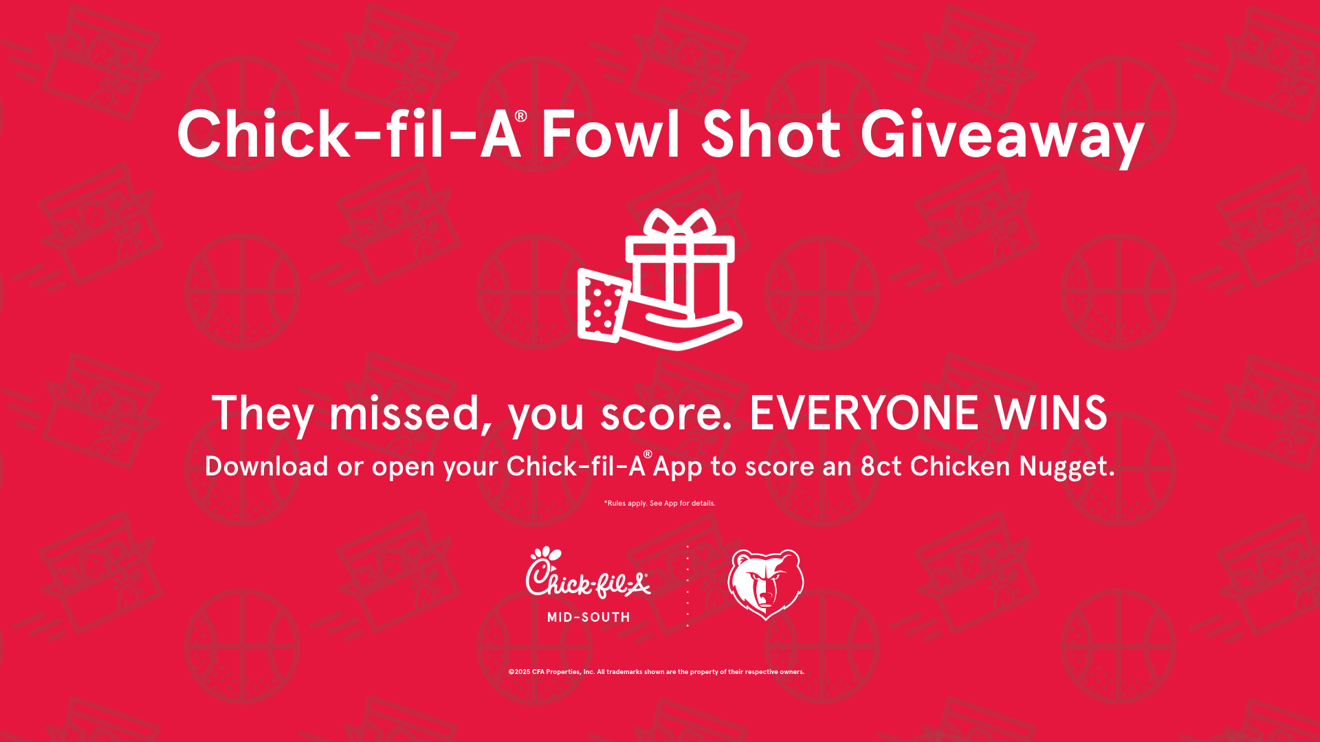 Chick-fil-A® Fowl Shot Giveaway | Memphis Grizzlies
